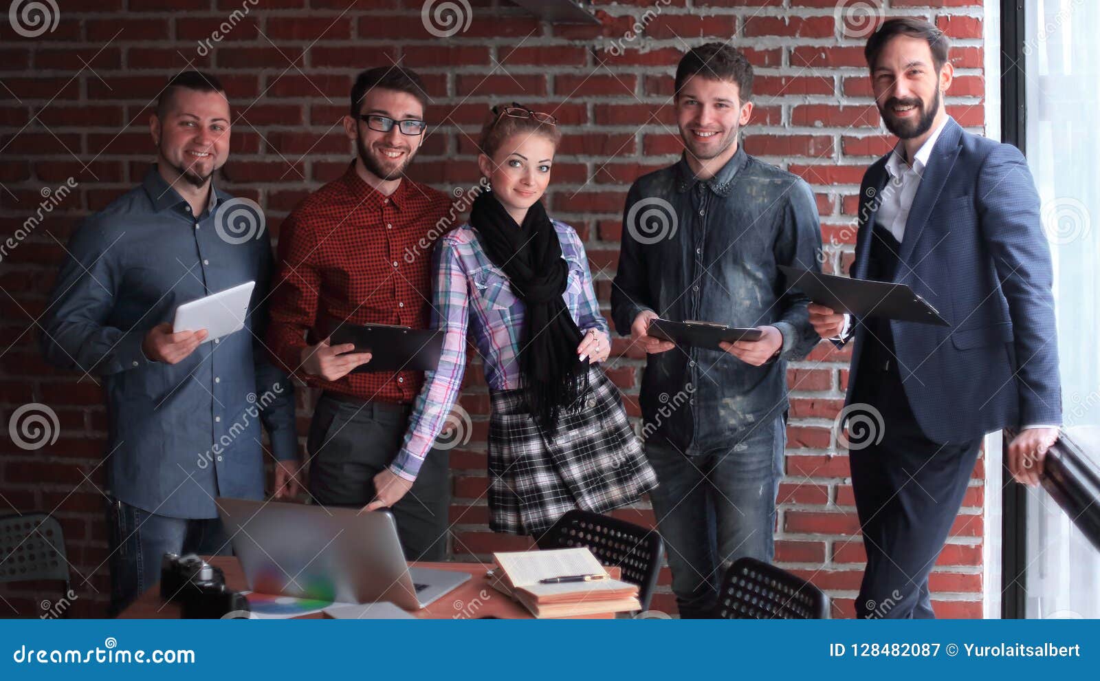 Portrait of a Creative Group of Designers in a Modern Studio Stock ...