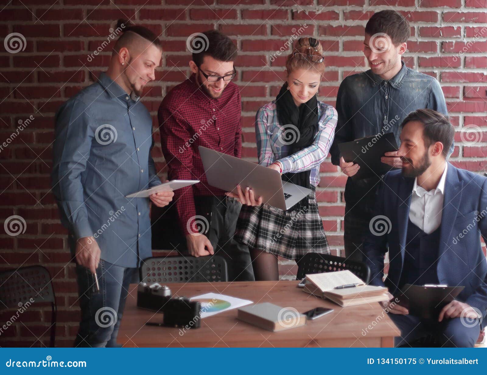 Portrait of a Creative Group of Designers in a Modern Studio Stock ...