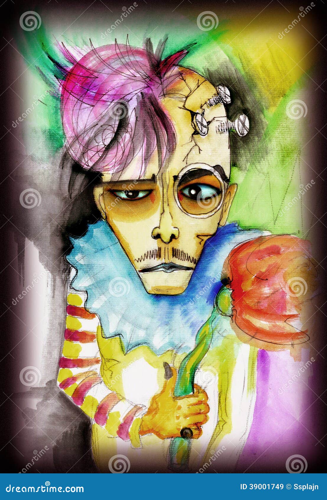 Portrait Of A Creepy Bald Psycho Farmer. Royalty-Free Stock Photo ...