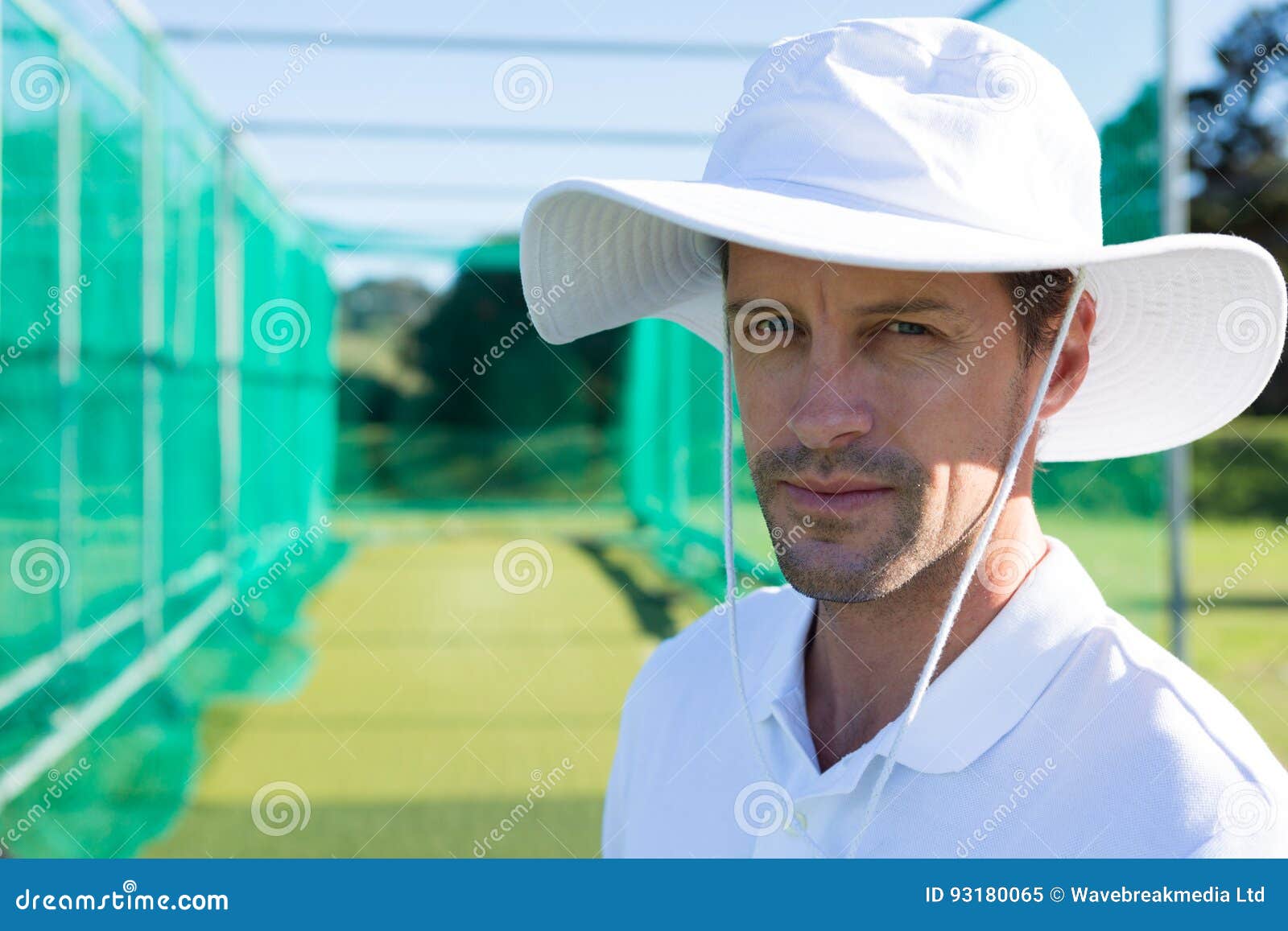 Portrait of Cricketer Standing at Field Stock Image - Image of ...