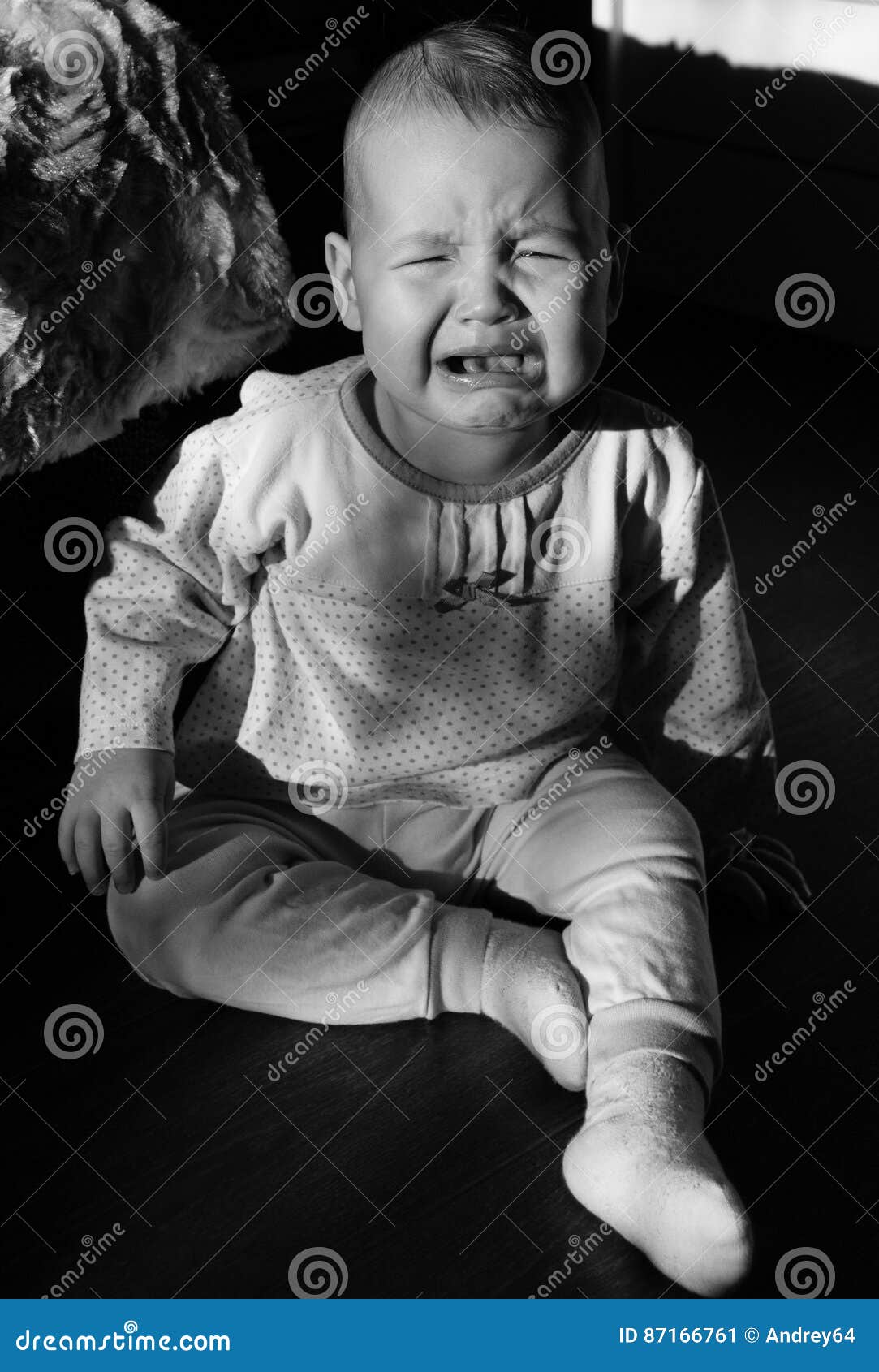 Portrait of a Crying Baby. the Baby Cries Stock Image - Image of ...