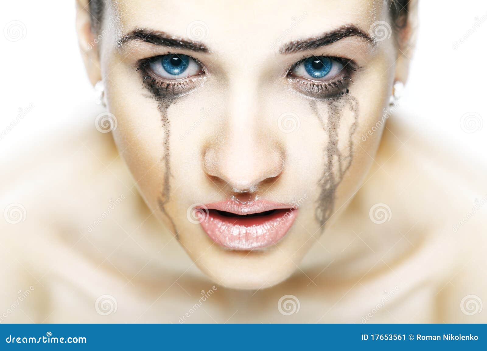 Portrait of the Crying Girl Stock Image - Image of eyes, elegant: 17653561