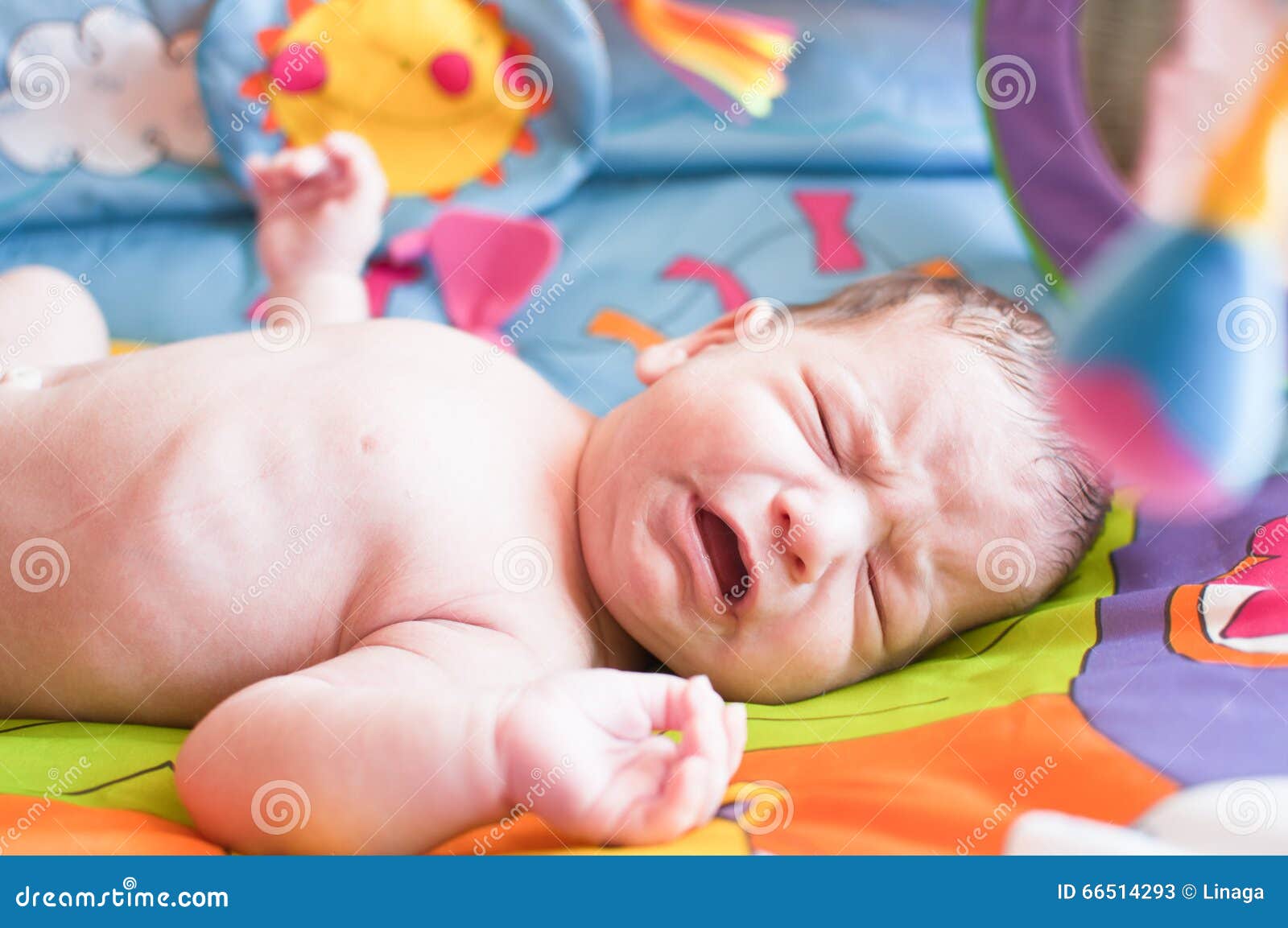 Portrait of the Crying Little Baby Stock Image - Image of attractive ...