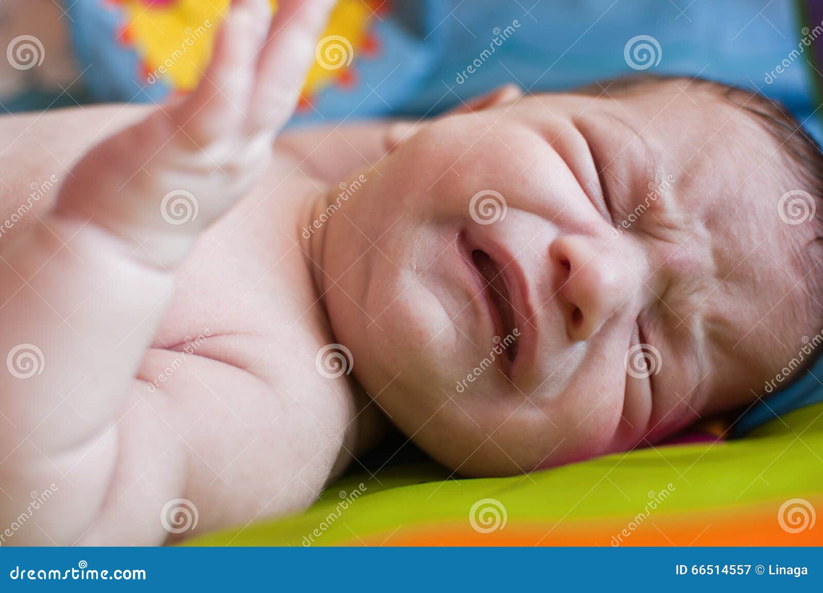 Portrait of the Crying Little Baby Stock Image - Image of newborn ...