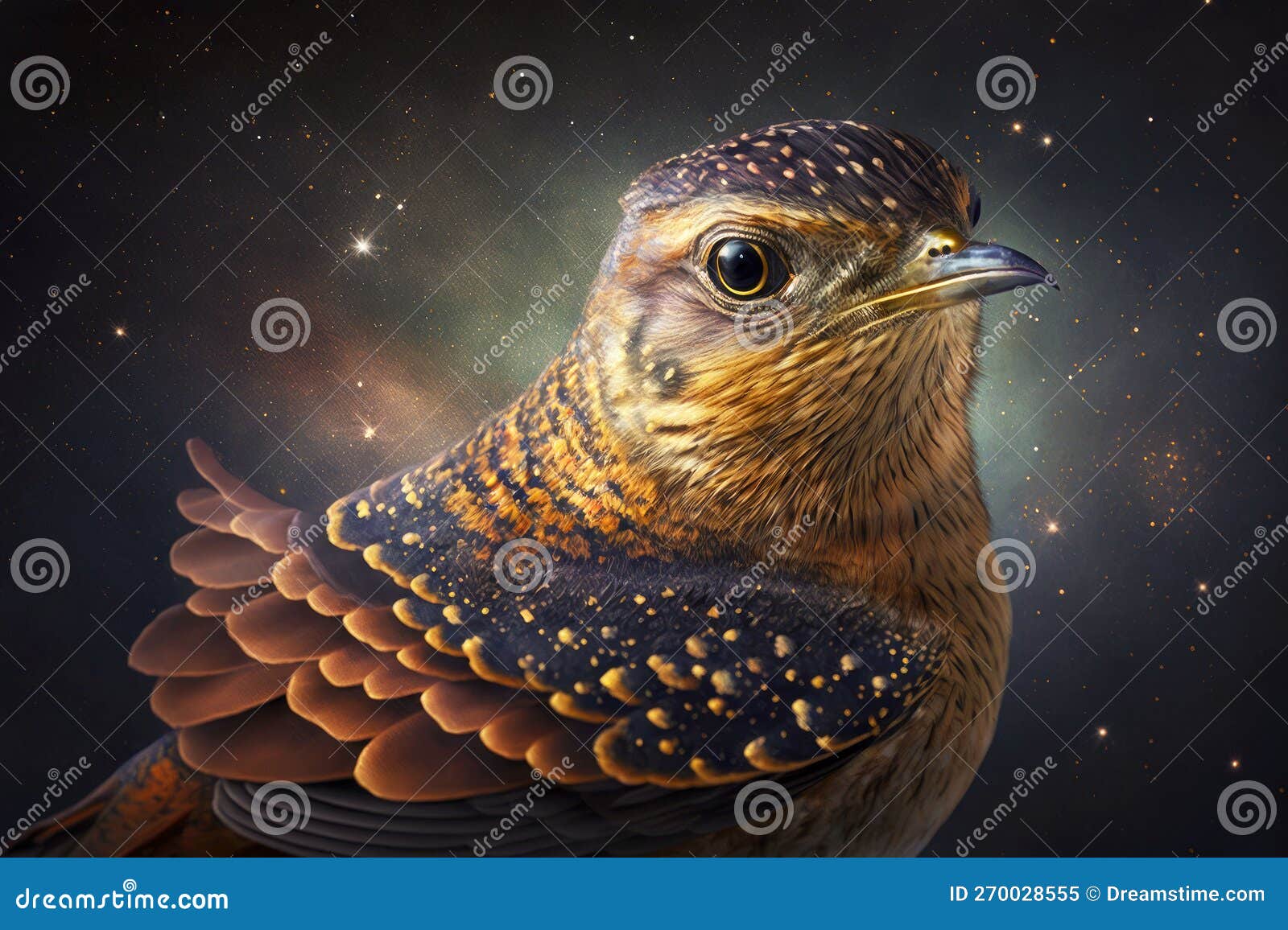 Portrait of Cuckoo Flying in Space Stock Illustration - Illustration of ...
