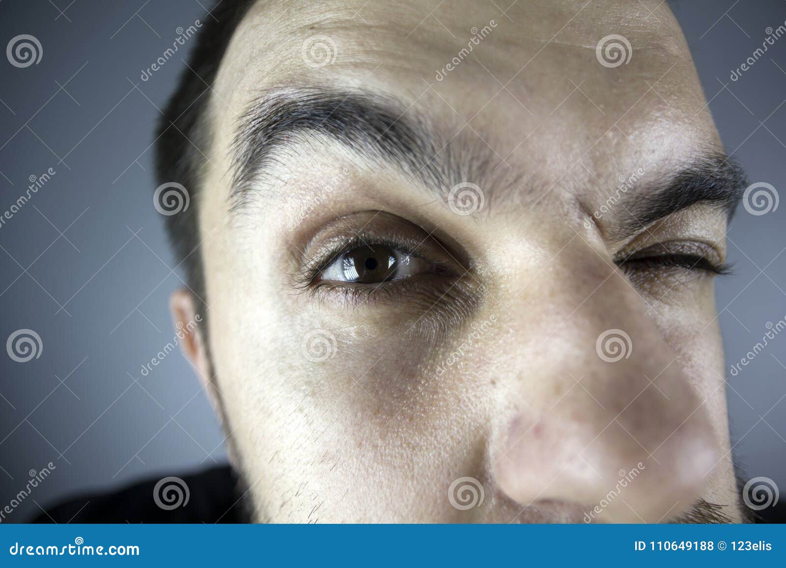 Portrait of curiosity man stock photo. Image of gray - 110649188