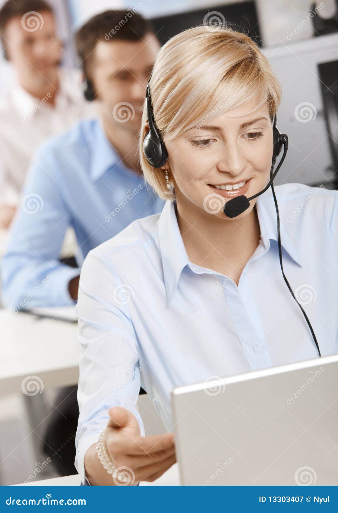Portrait of Customer Service Operator Stock Image - Image of group ...
