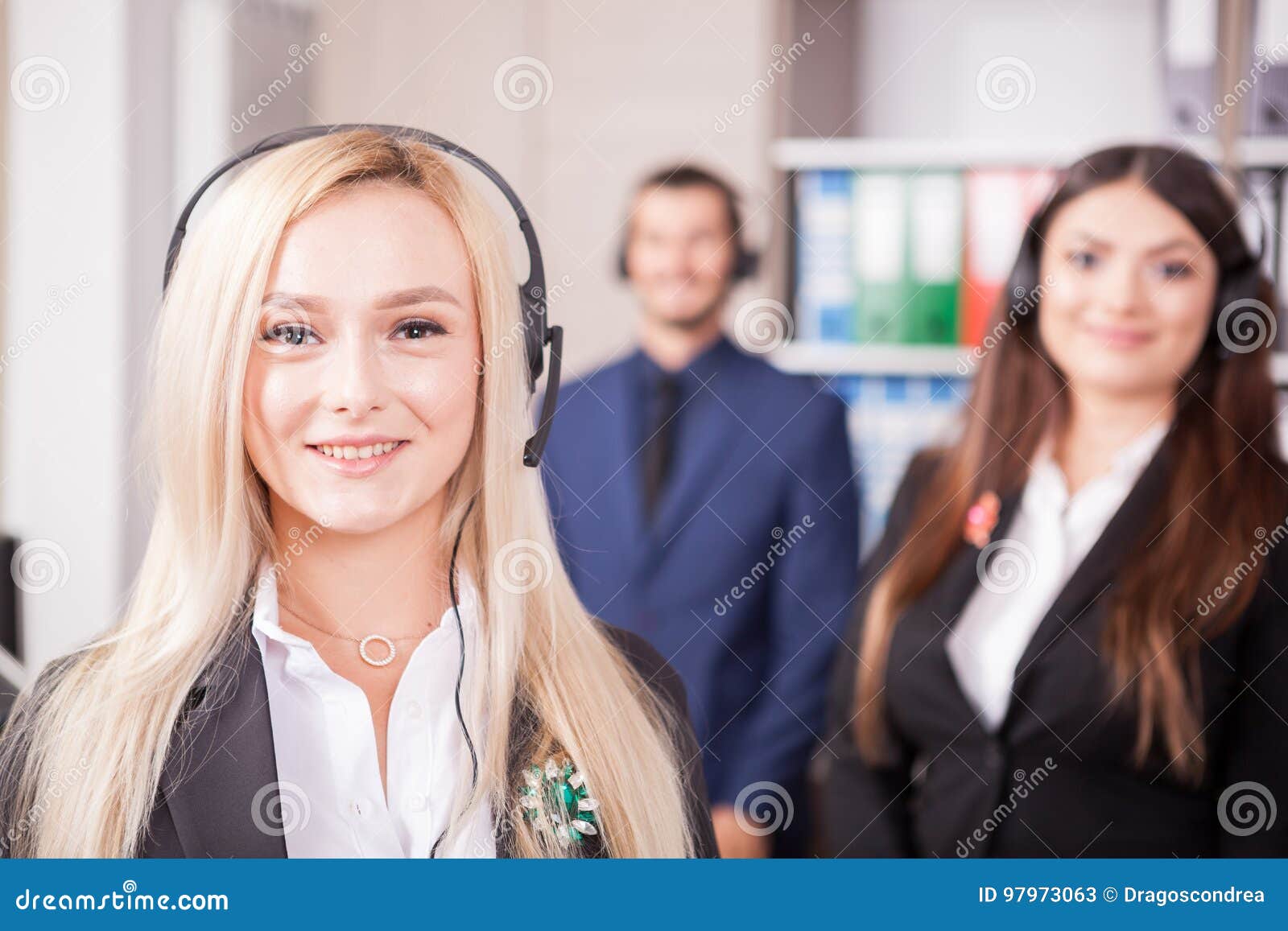 Portrait of Customer Support Line Worker Stock Image - Image of ...