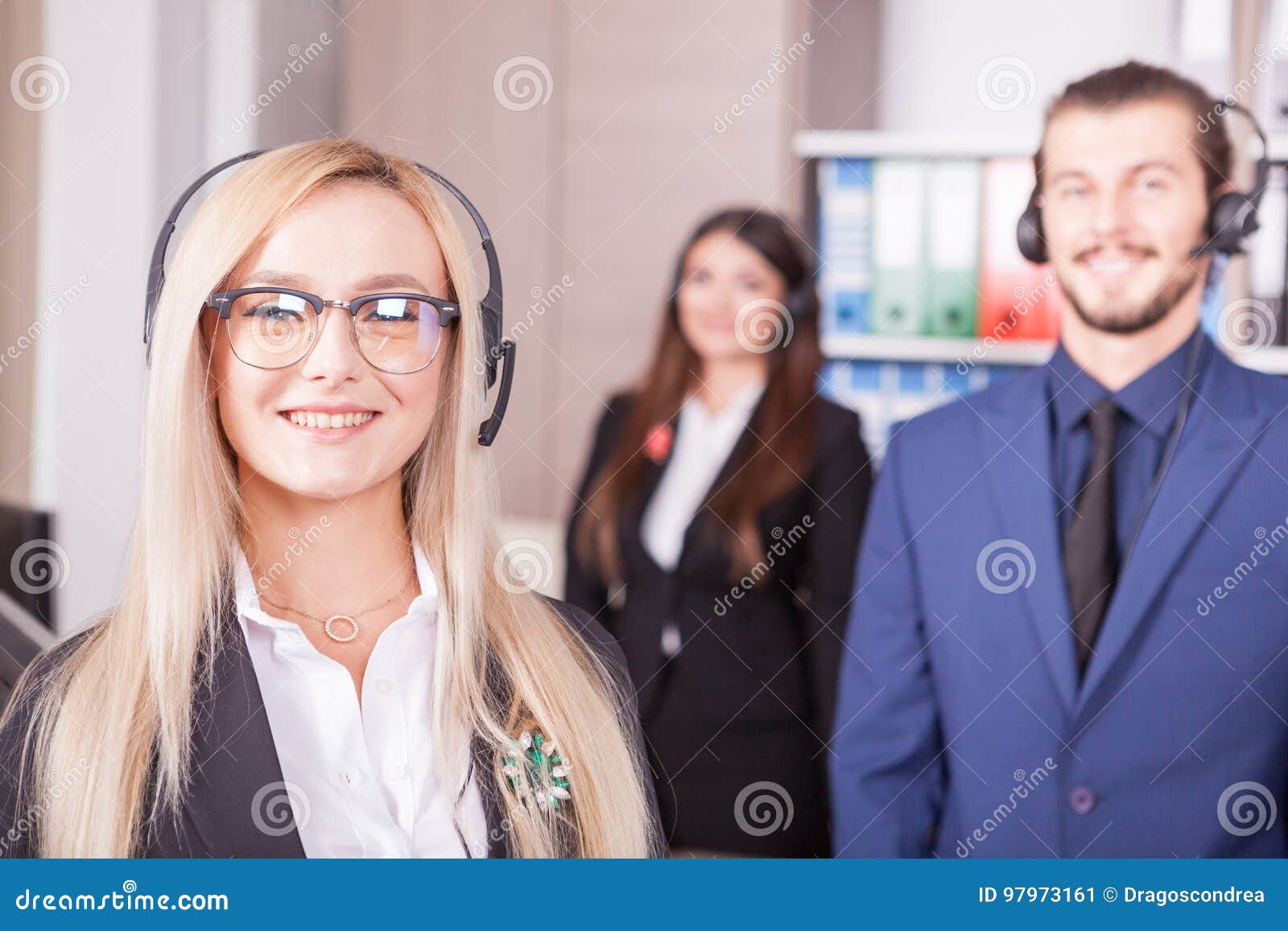 Portrait of Customer Support Line Worker Stock Image - Image of call ...
