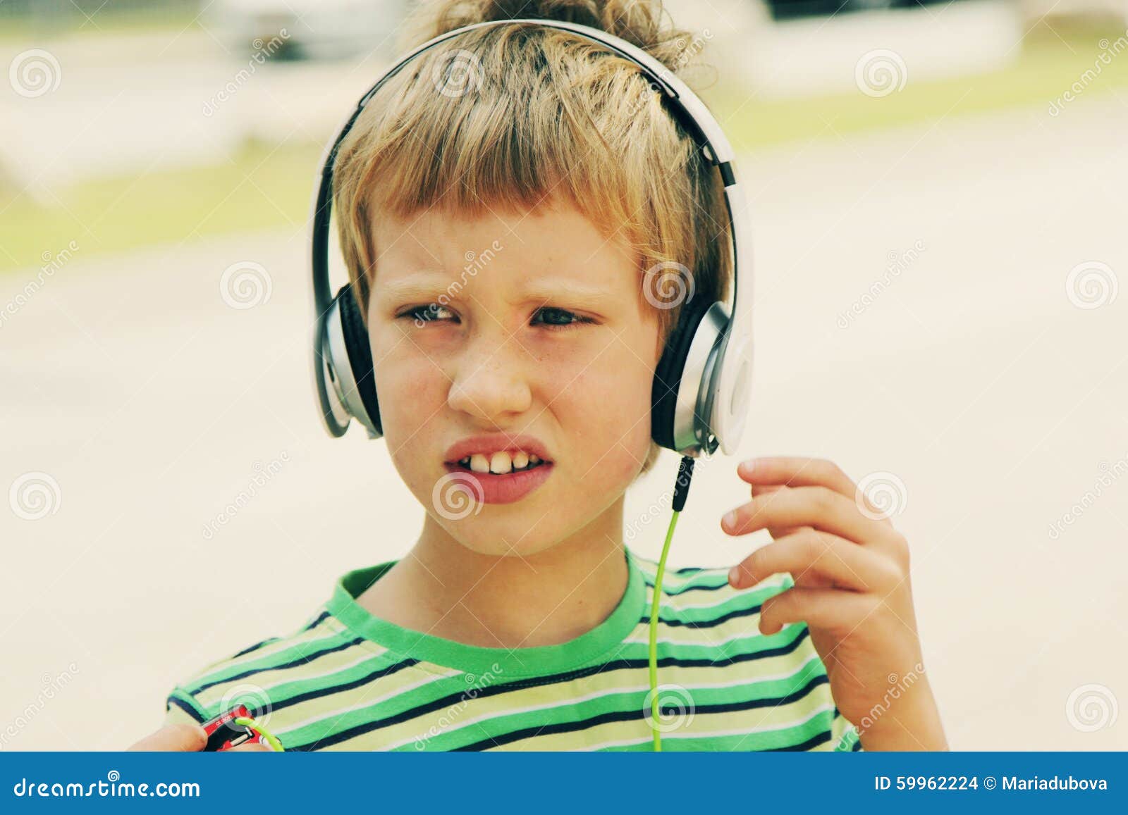 Portrait of Cute Autistic Boy Stock Photo - Image of ears, outdoots ...
