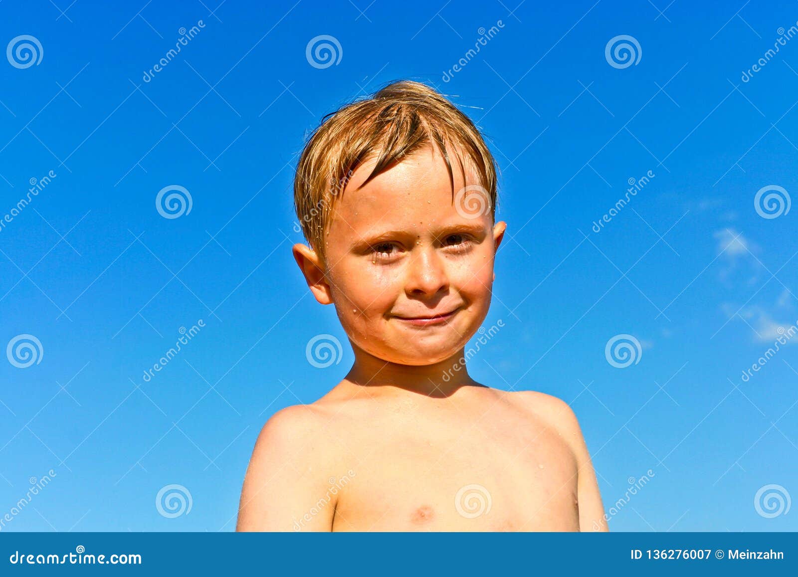 Cute boy at the beach stock image. Image of blue, cute - 136276007