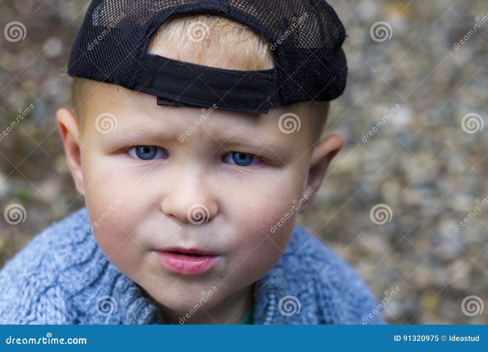 Portrait of Cute Boy in a Cap Stock Image - Image of child, white: 91320975