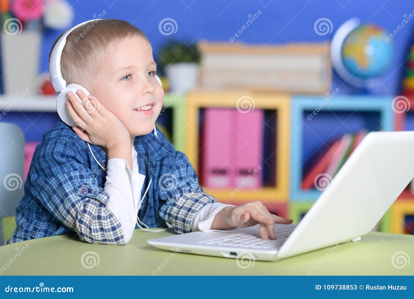 Boy using laptop stock image. Image of personal, energy - 109738853