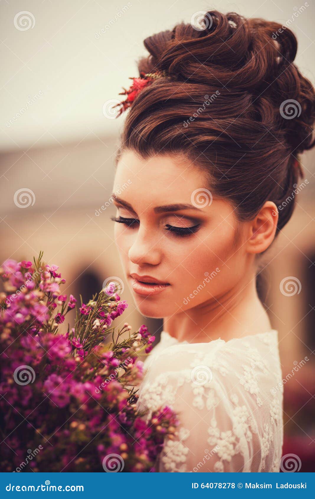 Portrait of a cute bride stock photo. Image of portrait - 64078278