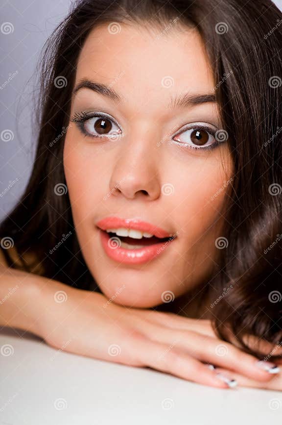 Portrait Of A Cute Brunette Girl Stock Image Image Of Lady Beauty 21157107