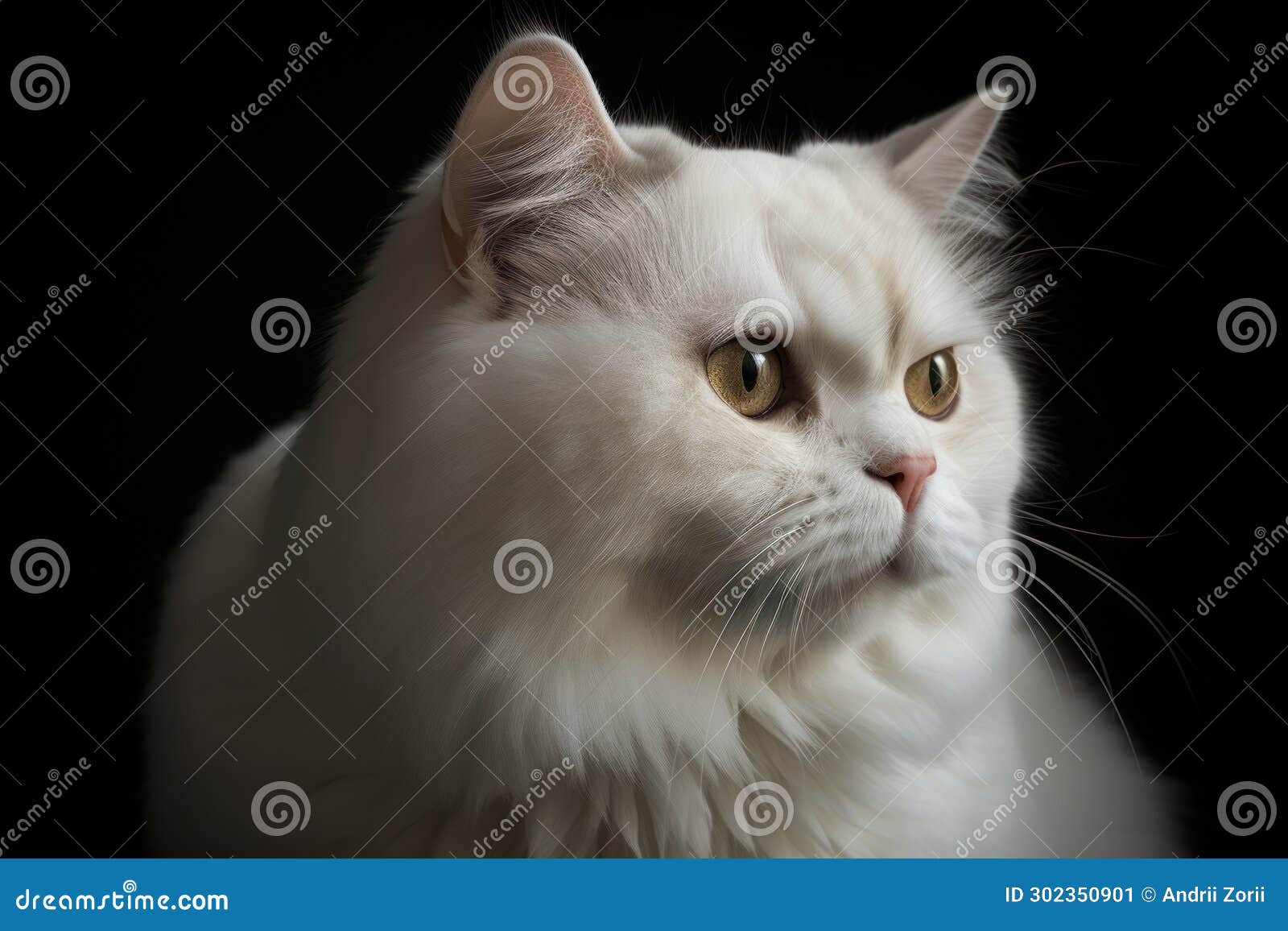Portrait of a Cute Cat Looking Away. Foreign White Cat Breed Stock Image - Image of color ...