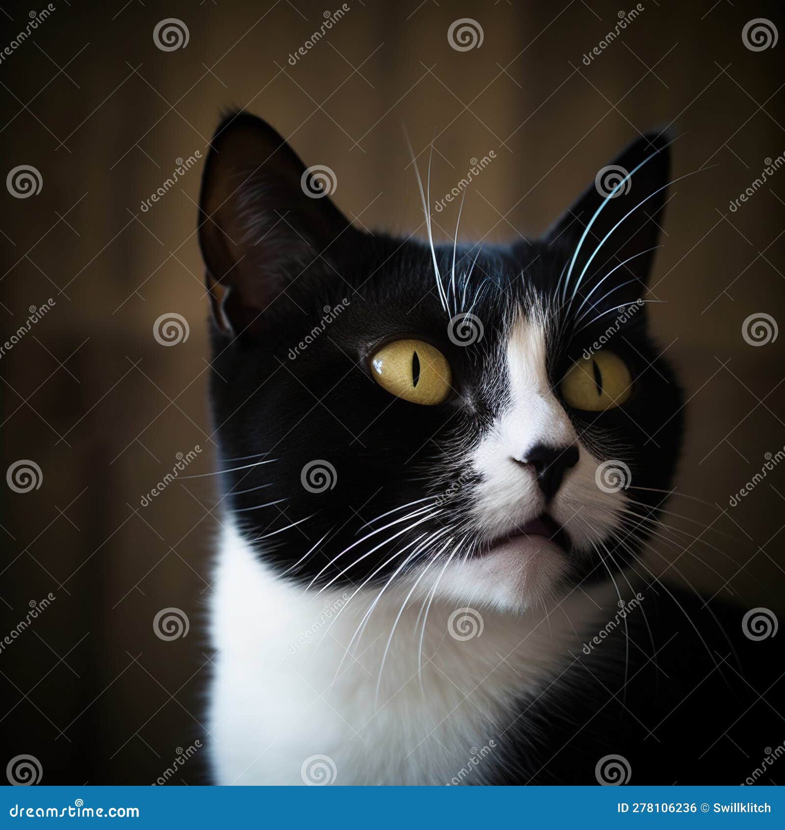 Portrait of the Cute Cat Staring. Beautiful Kitten Looking Deep ...