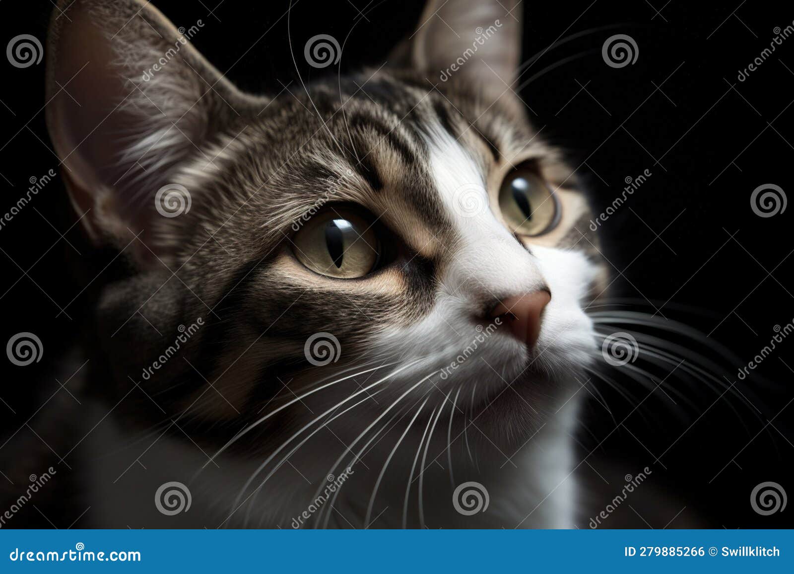Portrait of the Cute Cat Staring. Beautiful Kitten Looking Deep ...