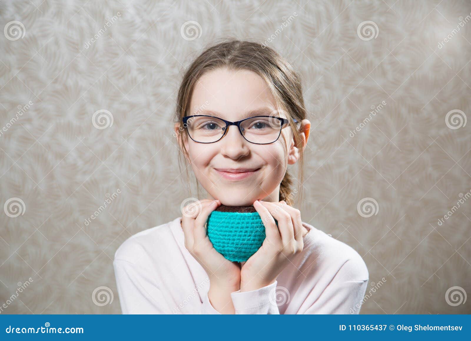 Portrait Of Cute Caucasian Girl Weared Eyeglasses Stock Image Image