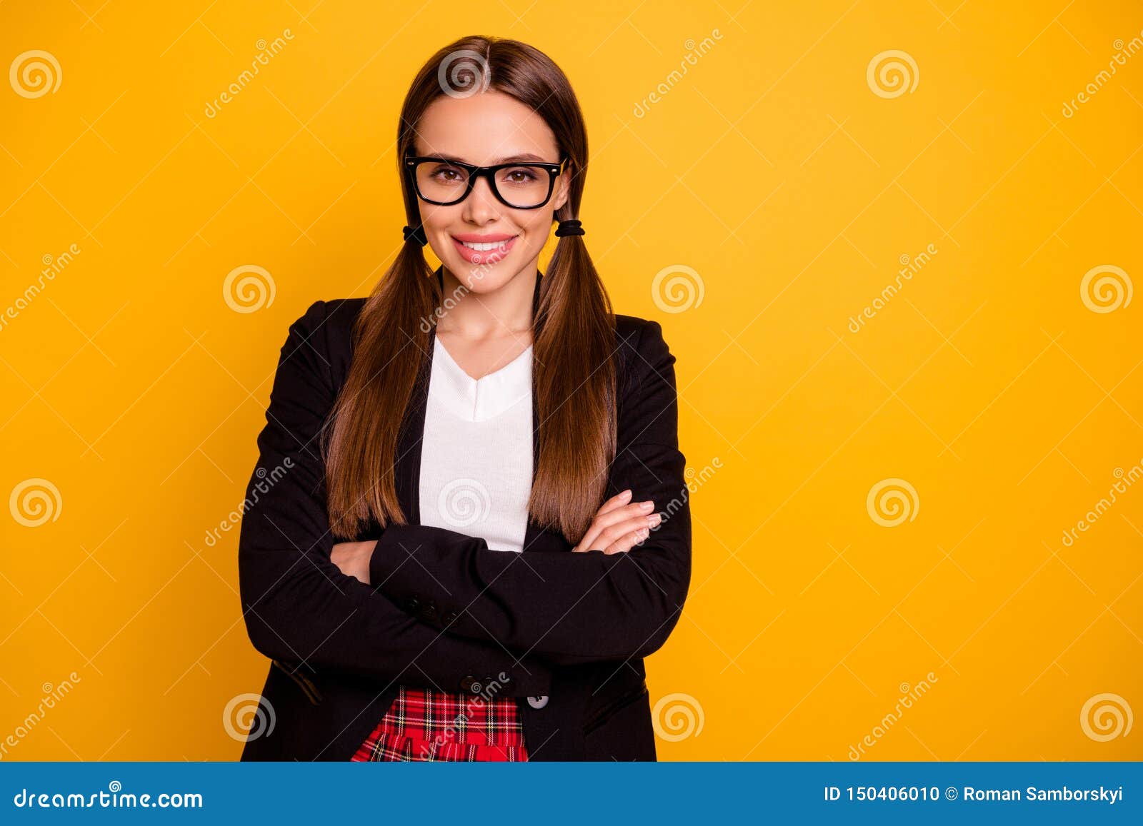 Portrait Of Cute Confident Lady Youth Feel Positive Cheerful Satisfied