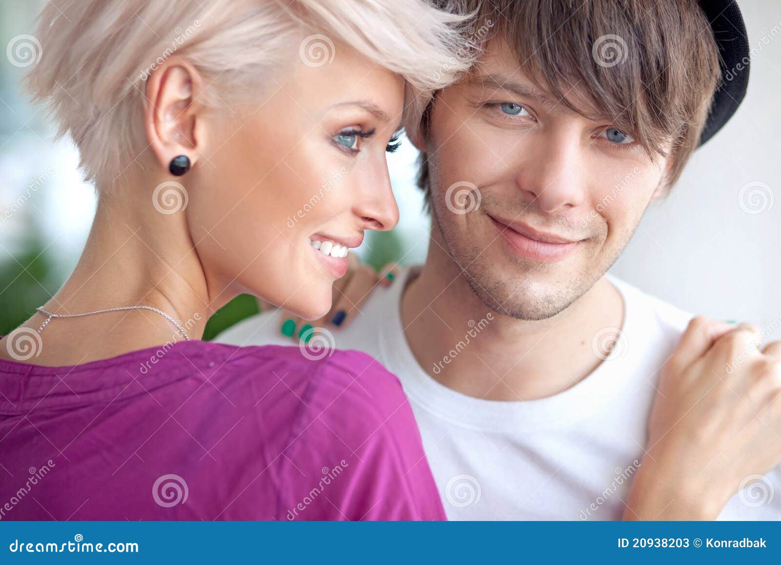 Portrait of a cute couple stock image. Image of pretty - 20938203