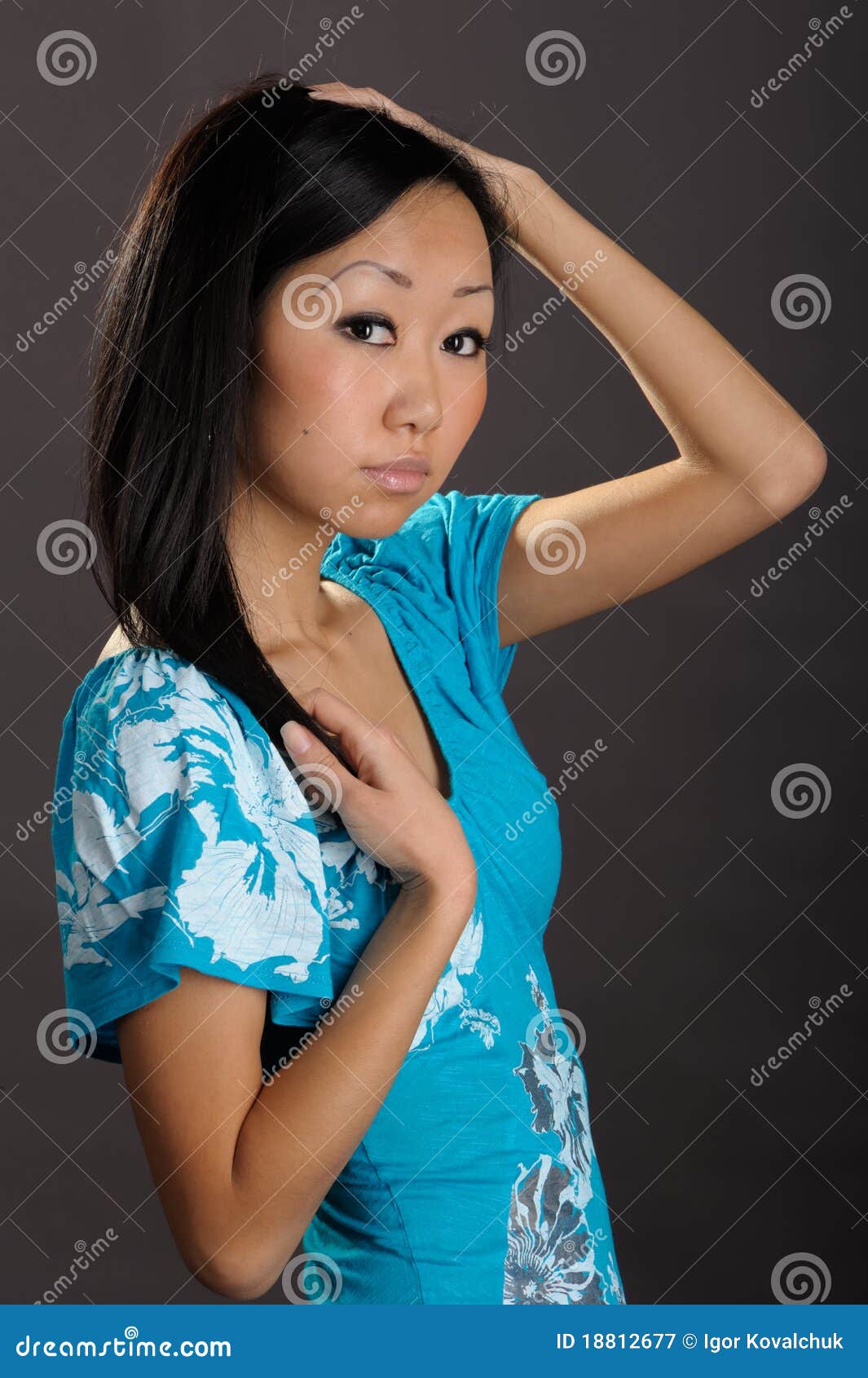 Portrait of cute female stock image. Image of cheerful - 18812677