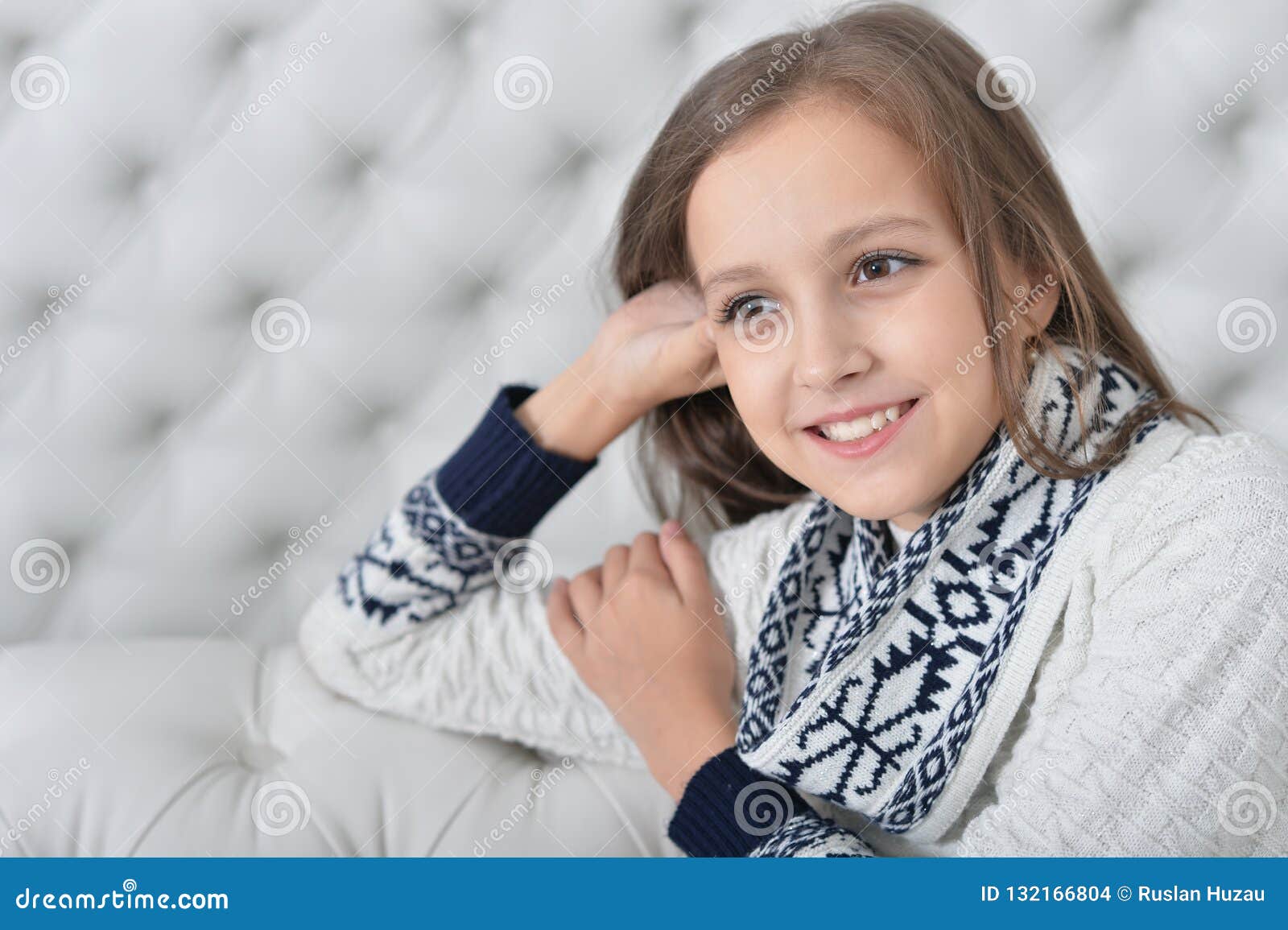 Portrait of a Cute Girl Posing at Home Stock Photo - Image of ...