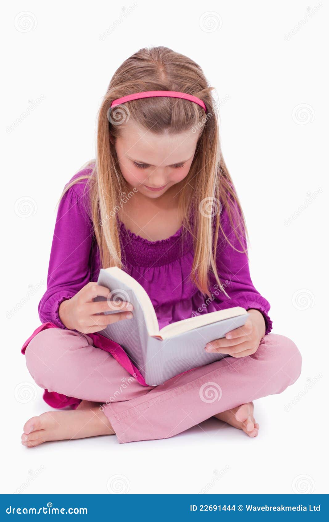 Portrait of a Cute Girl Reading a Book Stock Photo - Image of adorable ...