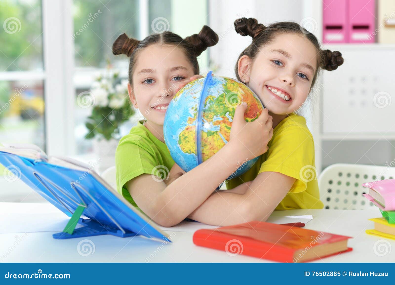 Portrait of Cute Girls on Lesson Stock Image - Image of knowledge ...