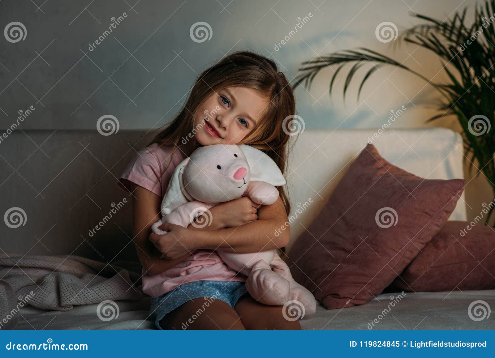 Portrait of Cute Kid with Toy Resting Stock Image - Image of life, cute ...