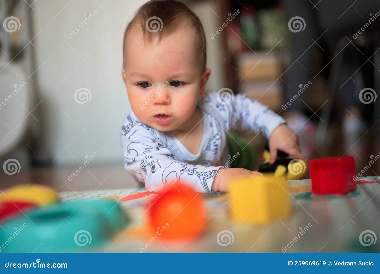 Cute little baby playing stock image. Image of natural - 259069619