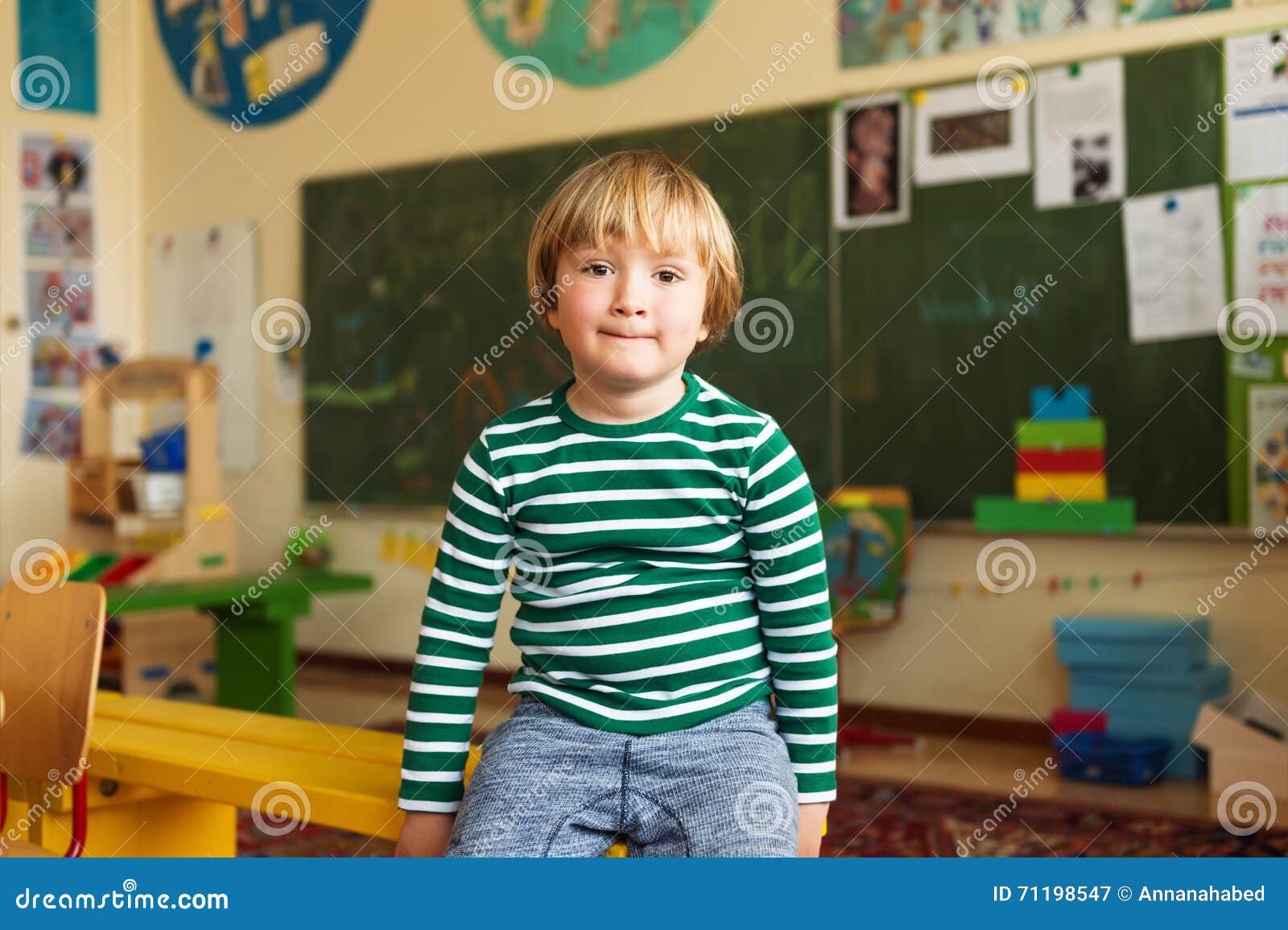 Portrait of a Cute Little Boy Stock Image - Image of education, grade ...