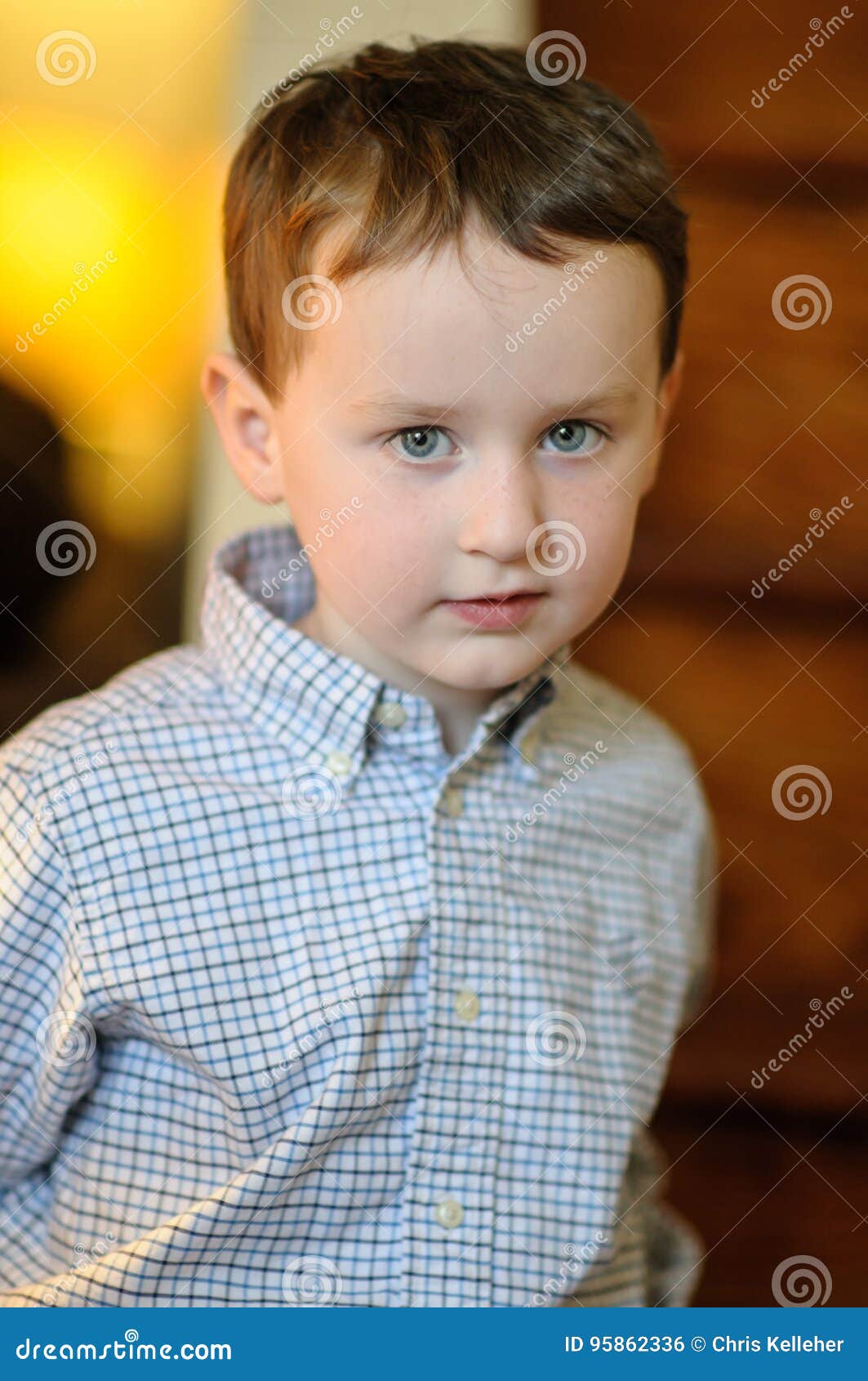 Portrait of a Cute Little Boy Inside Stock Photo - Image of human, male ...