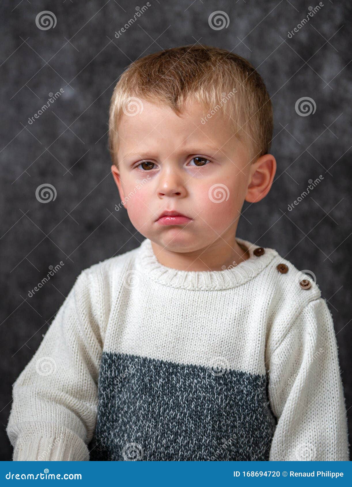 Portrait of Cute Little Boy Pouting, Studio Portrait Stock Photo ... Portrait of Cute Little Boy Pouting, Studio Portrait Stock Photo ...