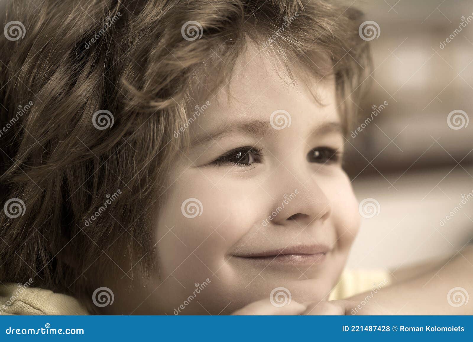 Portrait of a Cute Little Boy Smiling Stock Photo - Image of look ...