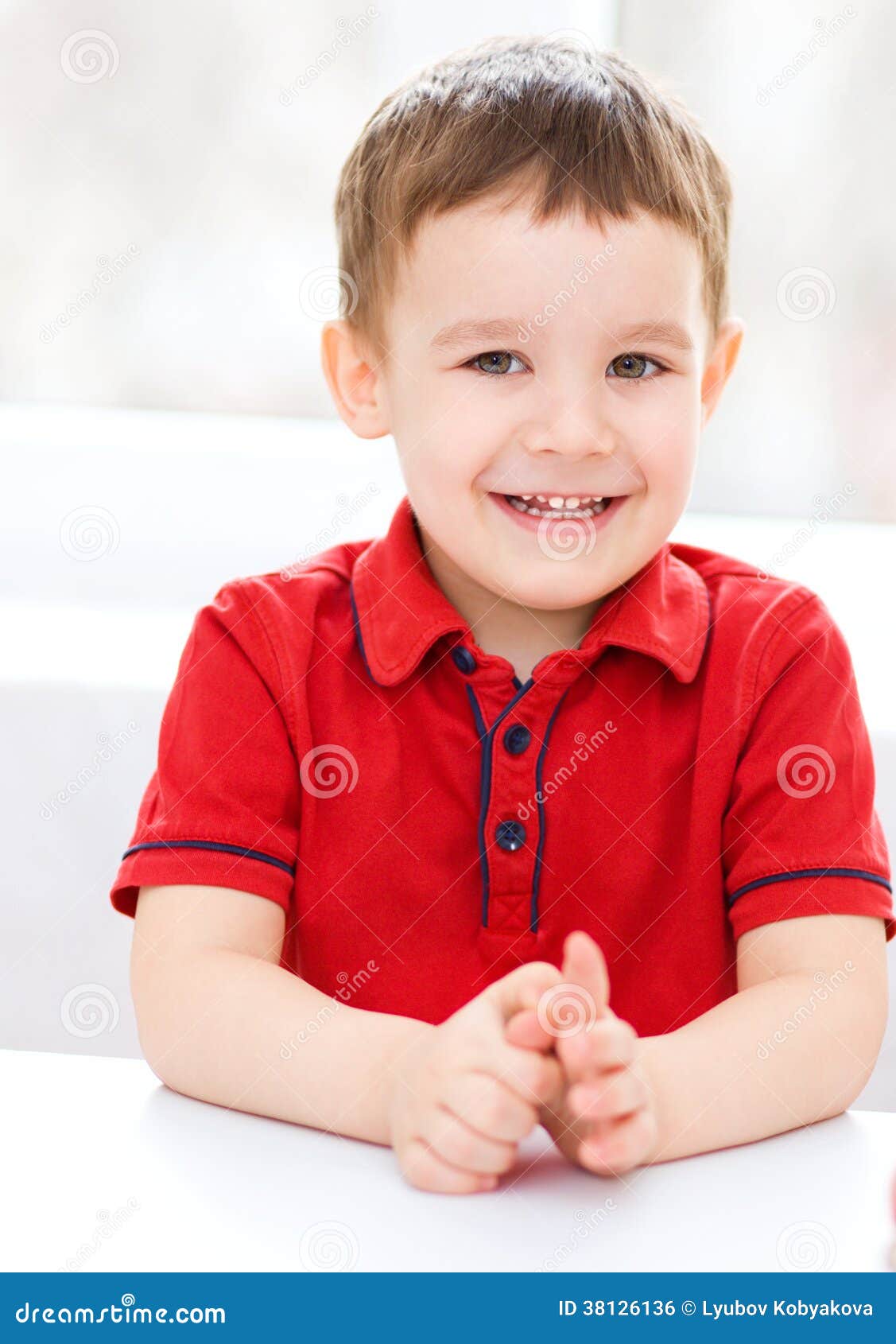 Portrait of a Cute Little Boy Stock Photo - Image of thoughtful ...