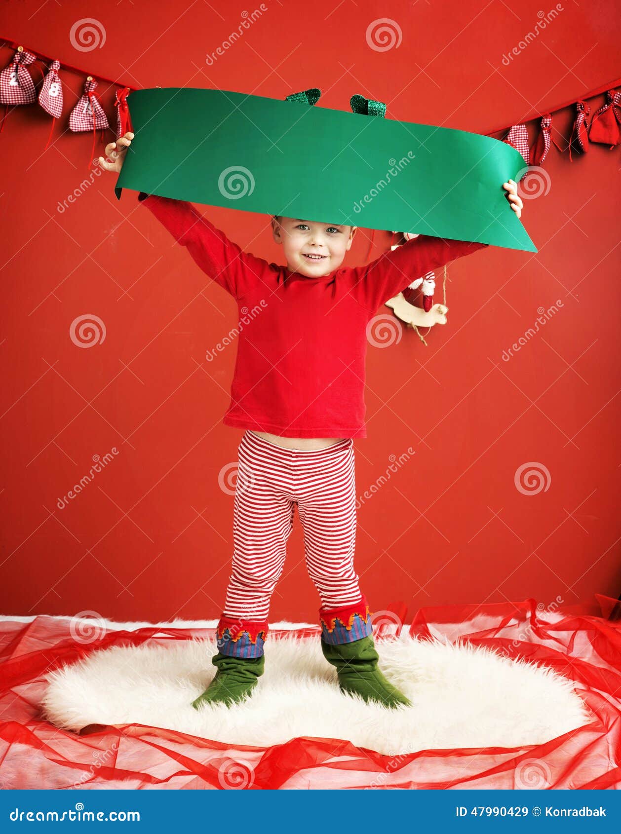 Portrait of Cute Little Elf Stock Image - Image of hand, happiness ...