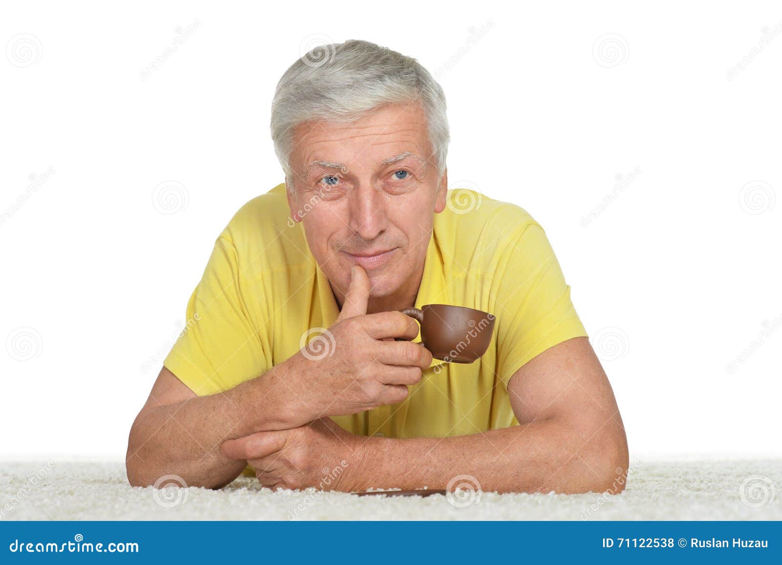 Portrait of a cute old man stock photo. Image of drink - 71122538