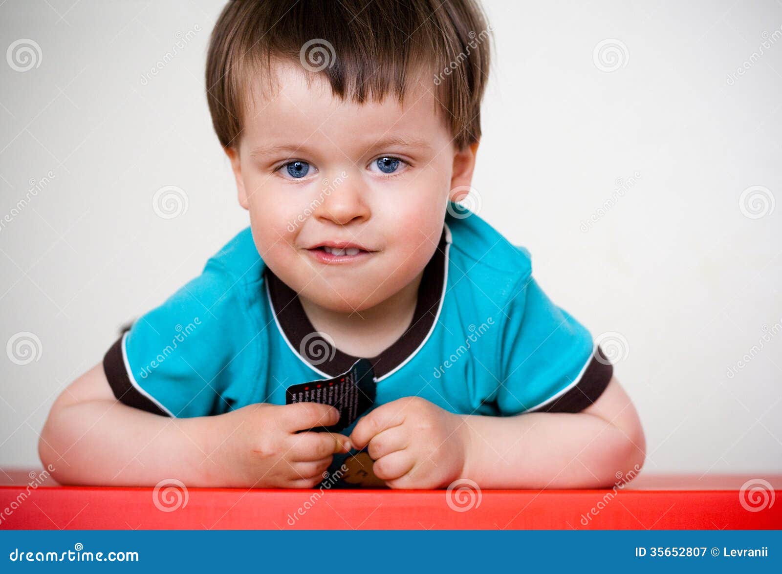 Portrait of a Cute and Pensive Little Boy Stock Image - Image of cute ...