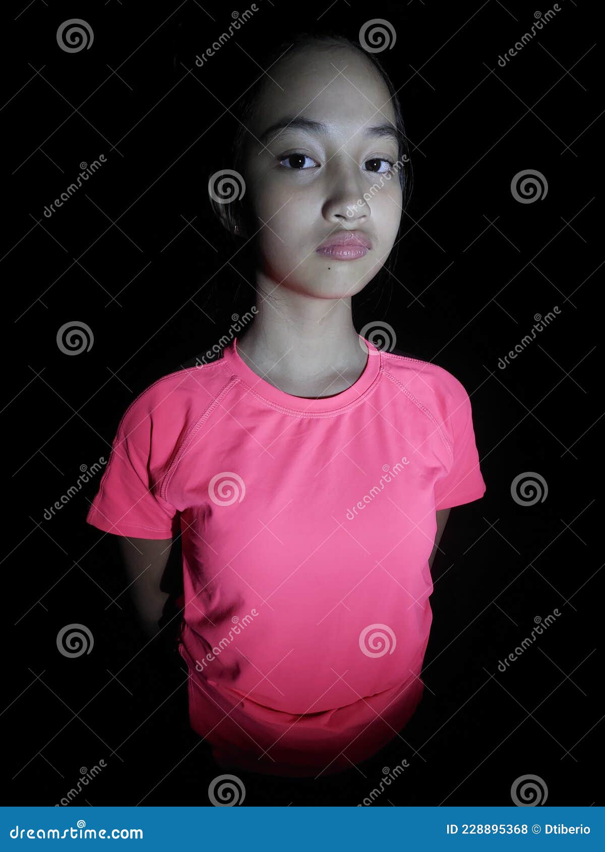 Portrait of a Cute Person Isolated on Black Stock Photo - Image of cute ...