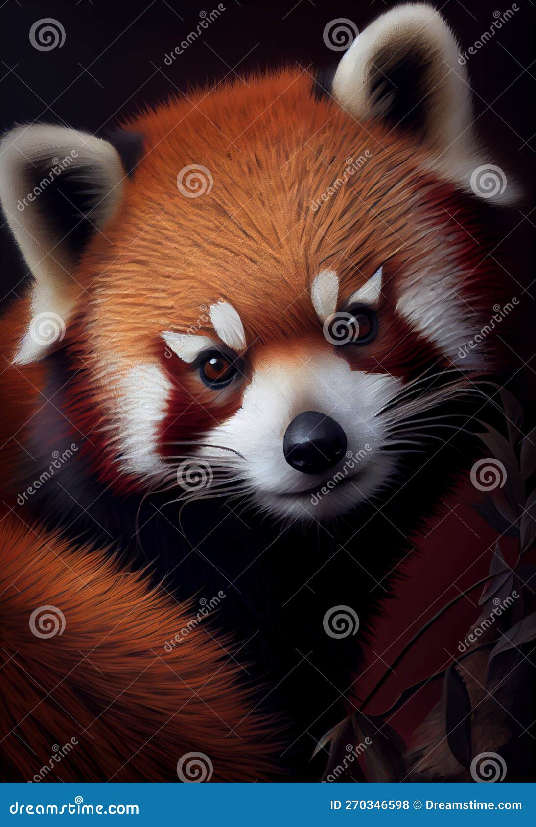 Portrait of a Cute Red Raccoon. AI Generated Stock Illustration ...