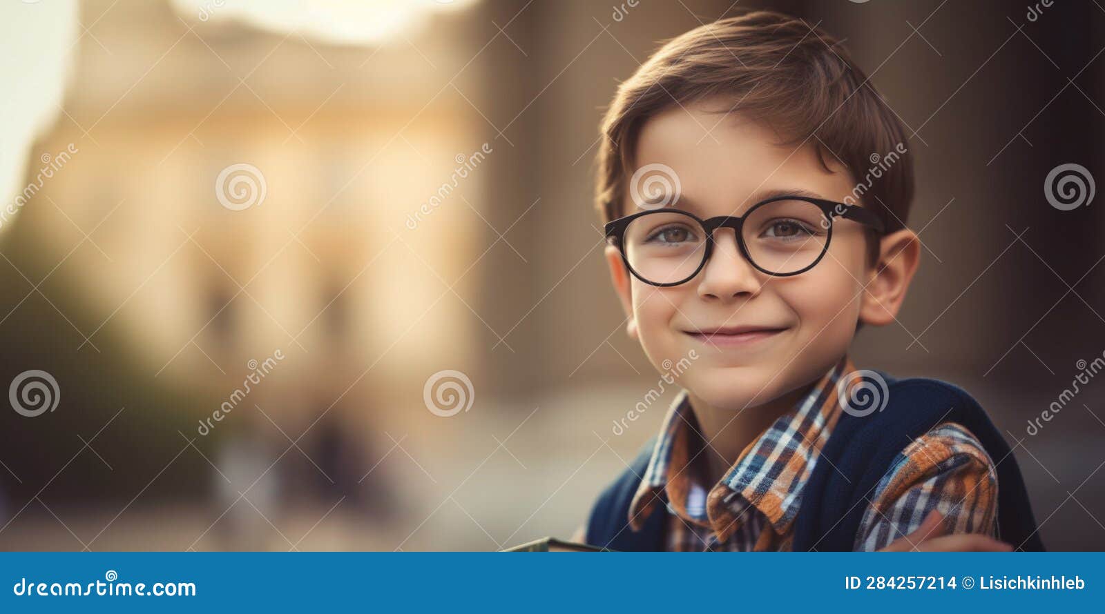 Portrait of Cute School Boy. Schoolish Theme Concept Created with ...