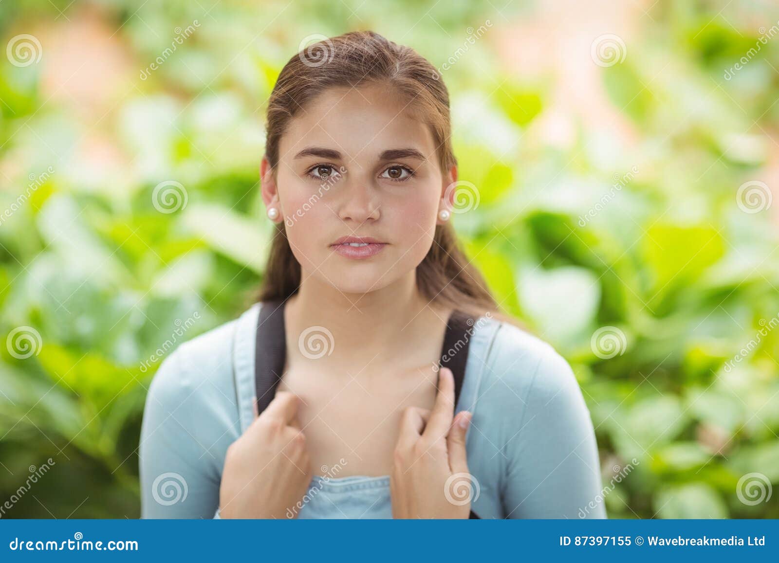 Portrait of Cute Schoolgirl Stock Image - Image of caucasian ...
