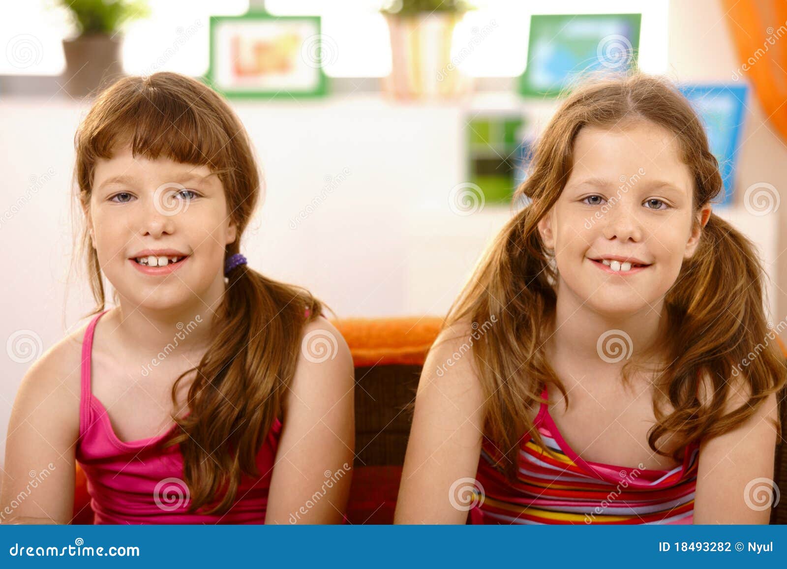 Cute Schoolgirls Doing Classwork Stock Photography | CartoonDealer.com ...