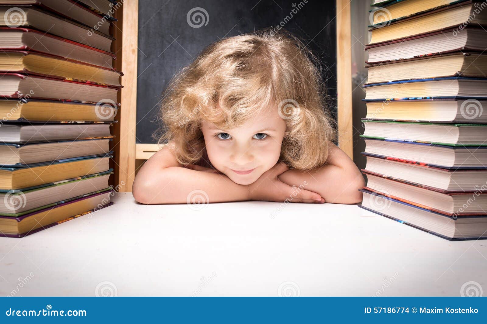 Portrait of Cute Smart Girl Smiling Stock Photo - Image of elementary ...