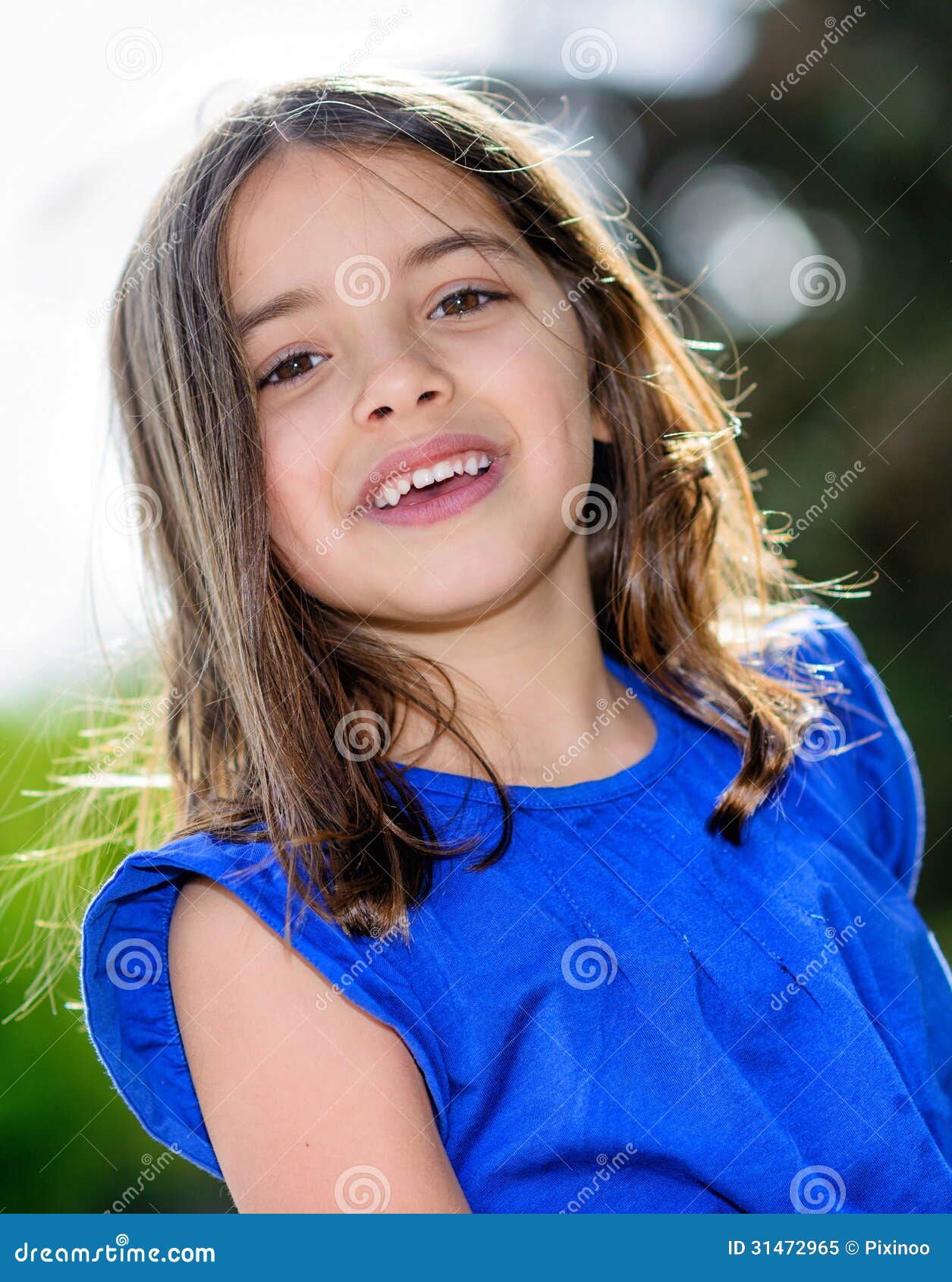Portrait of Cute Smiling Child Stock Image - Image of closeup, cheerful ...