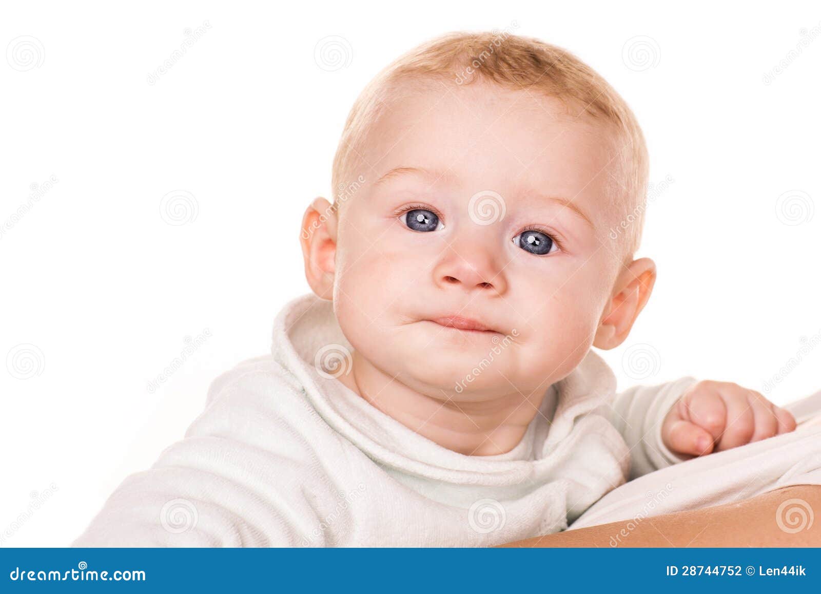Portrait of a Cute Surprised Baby Stock Photo - Image of blue, life ...