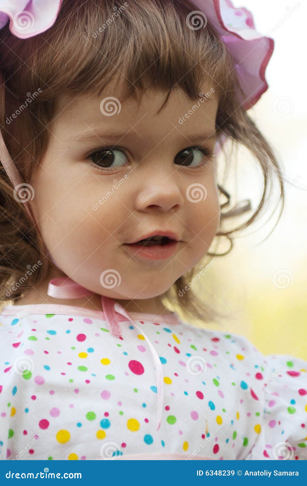 Portrait of a cute toddler stock image. Image of emotion - 6348239