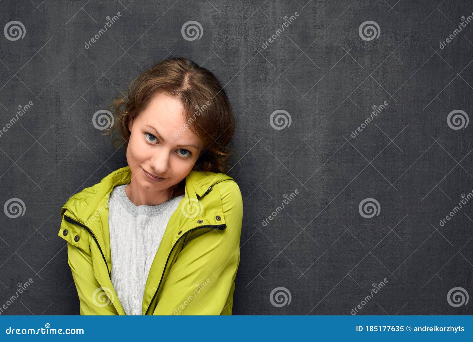 Portrait Of Cute Woman Making Innocent Face Stock Image Image Of