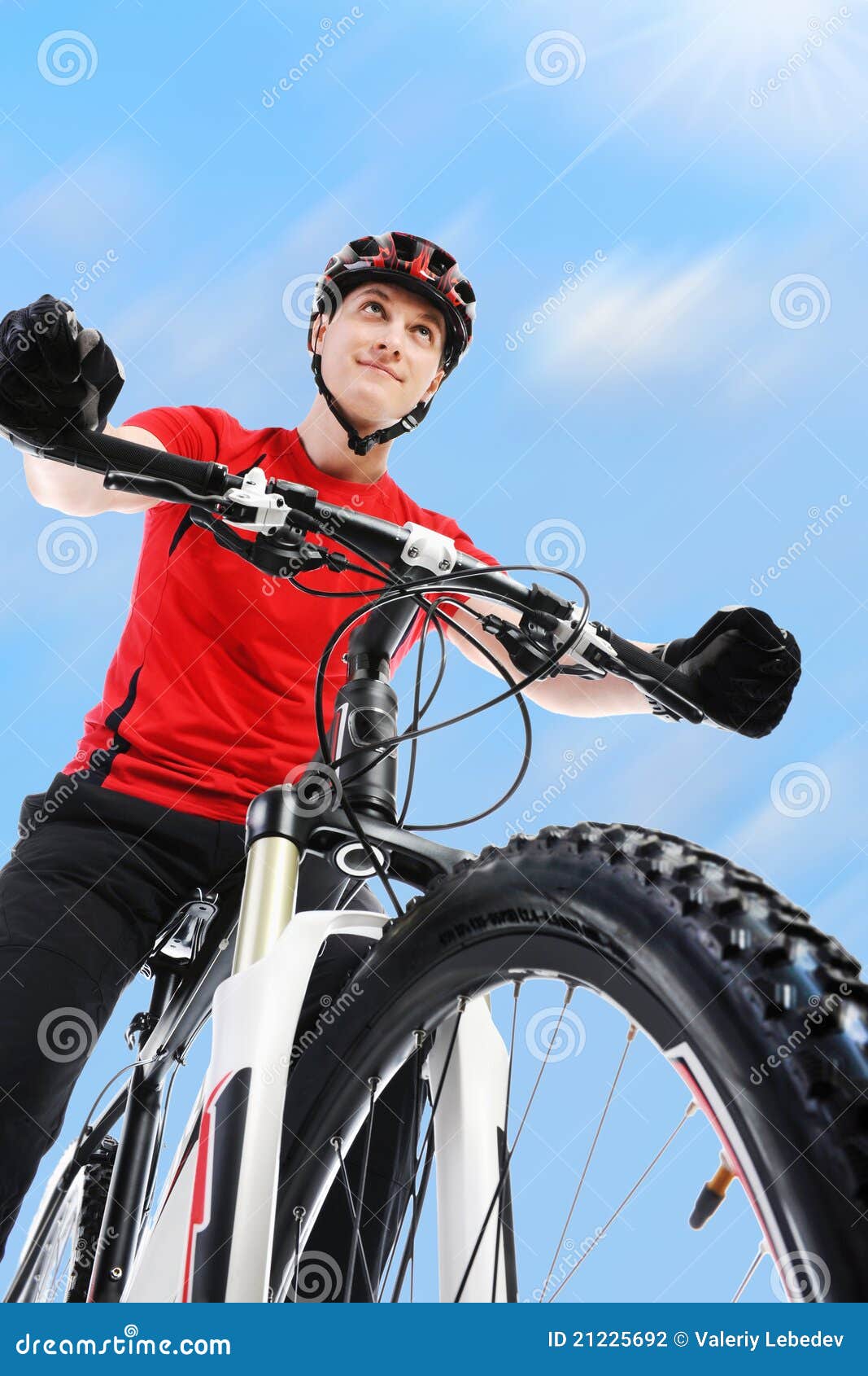 Portrait of a cyclist. stock photo. Image of male, cycling - 21225692